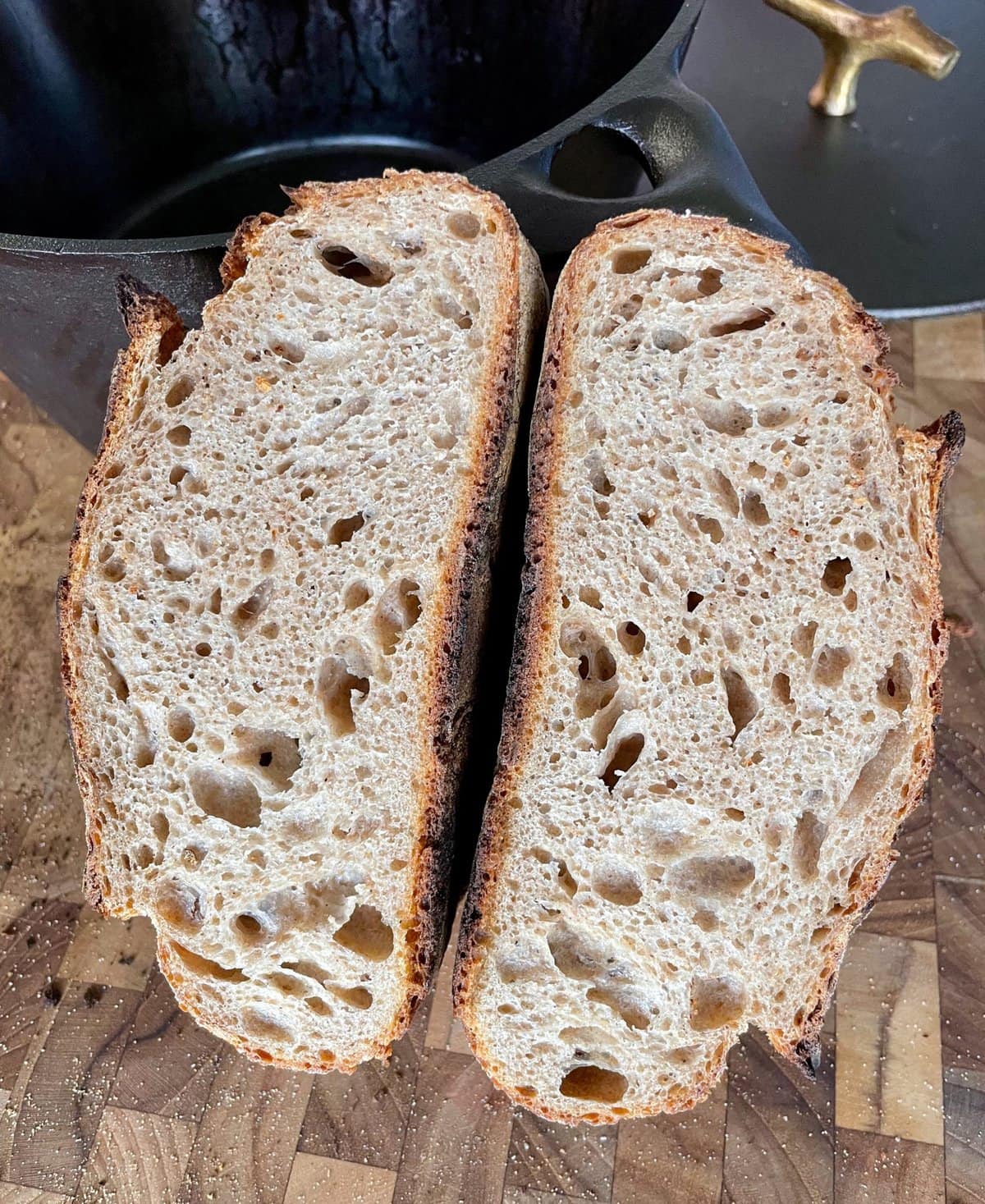 50% Whole Wheat No-Knead Sourdough Bread - Food & Ryne