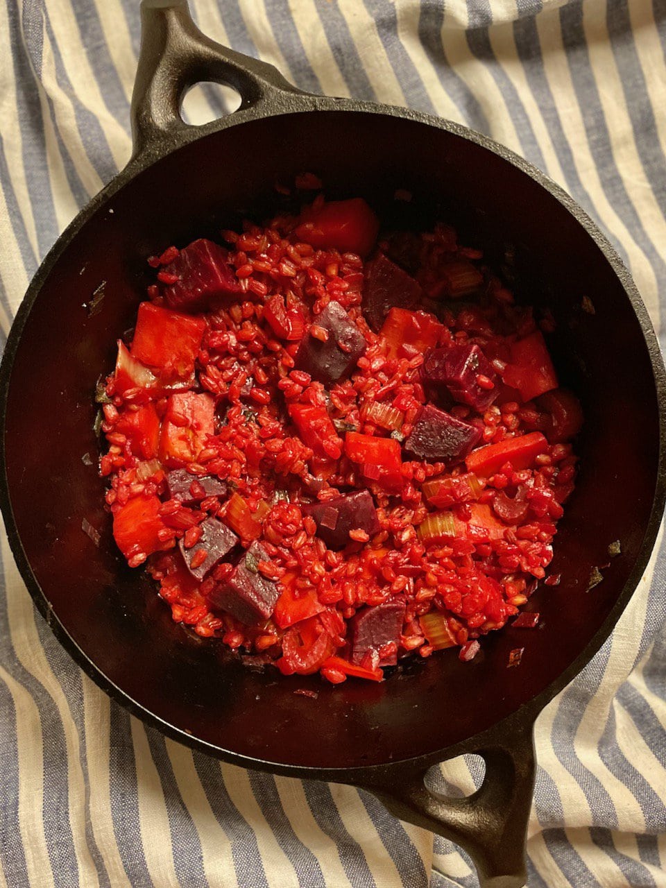 Beet and Farro Pilaf - Food & Ryne