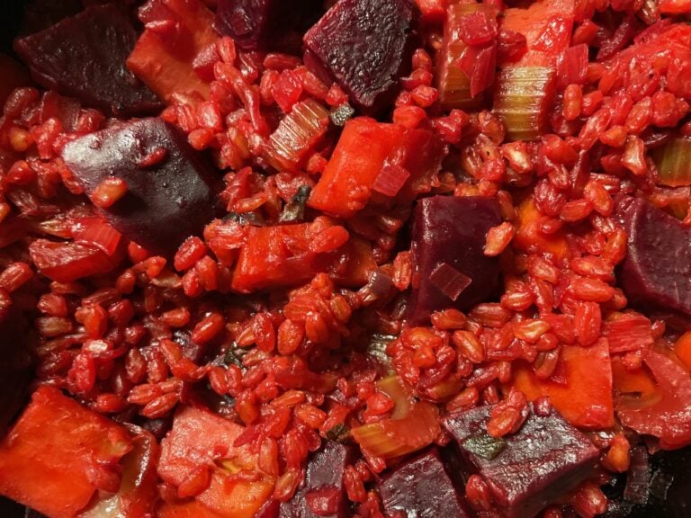Beet and Farro Pilaf - Food & Ryne