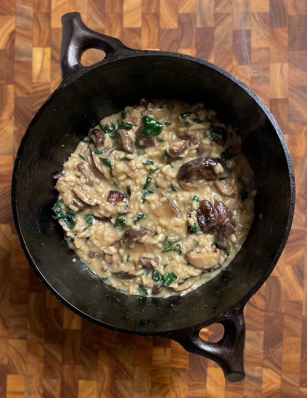 Shiitake Mushroom Risotto with Kale - Food & Ryne