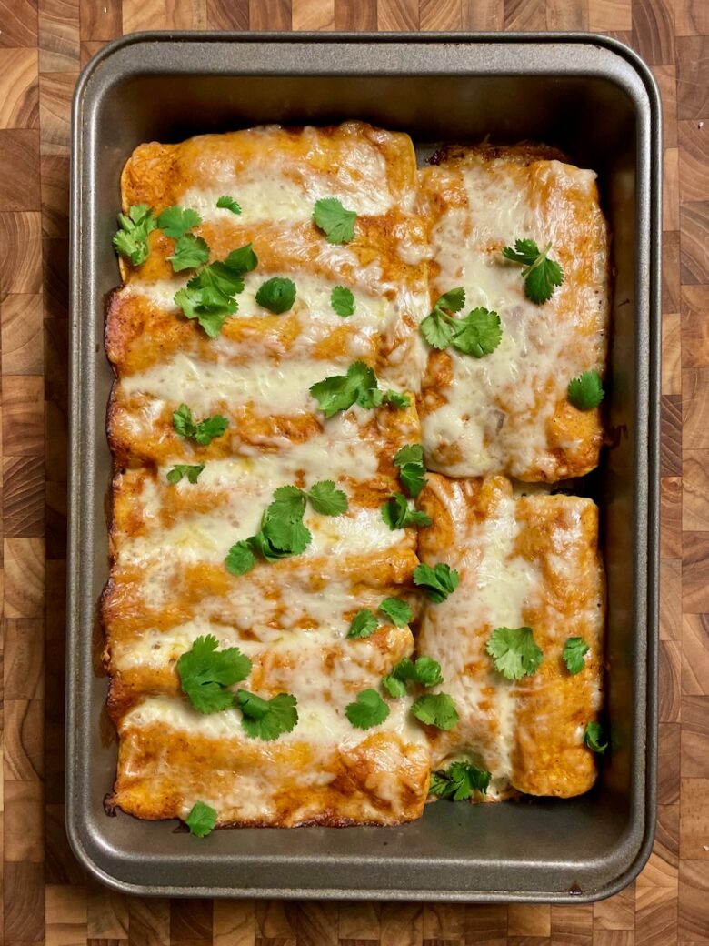 Fire-Roasted Salsa Roja Enchiladas (Entomatadas) - Food & Ryne