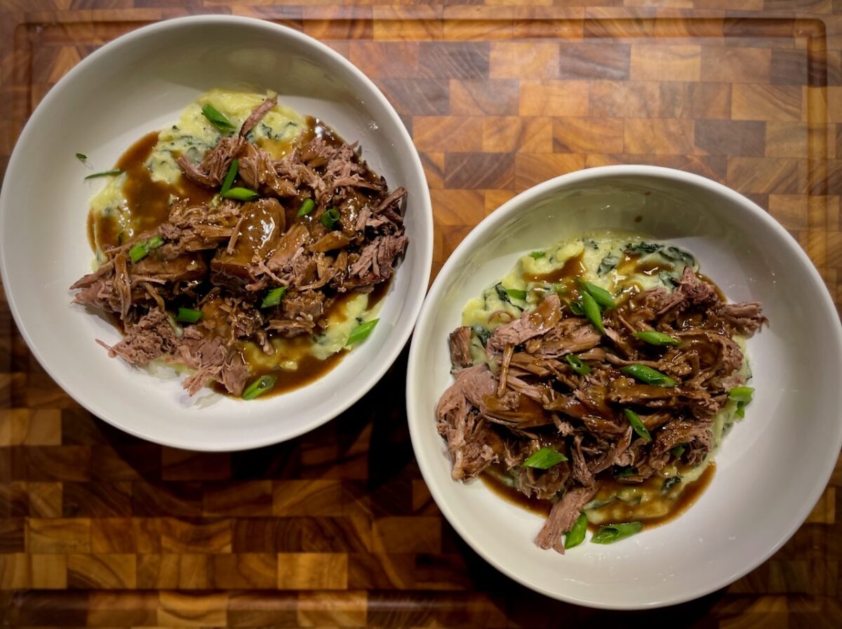Braised Lamb Leg with Guinness Gravy - Food & Ryne