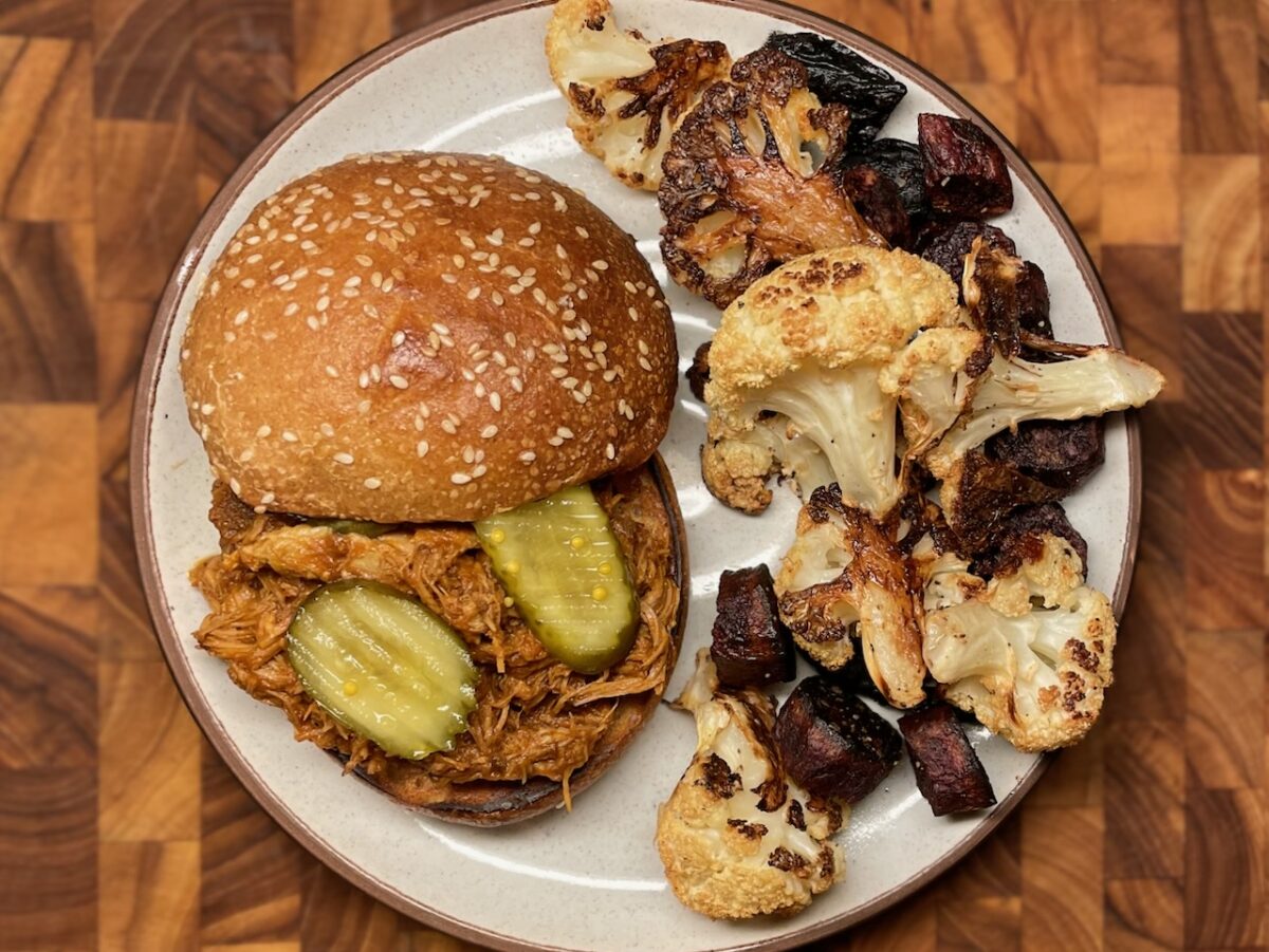 Slow Cooker Pulled Pork with Homemade BBQ Sauce - Food & Ryne